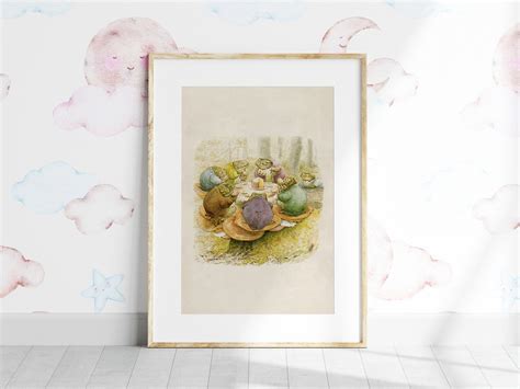 Poster Prints Antique Beatrix Potter Illustration Of Toads Tea Party