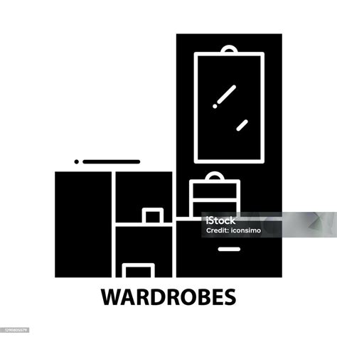 옷장 아이콘 편집 가능한 스트로크가있는 검은 색 벡터 기호 컨셉 일러스트 옷장에 대한 스톡 벡터 아트 및 기타 이미지 옷장 0명 3차원 형태 Istock