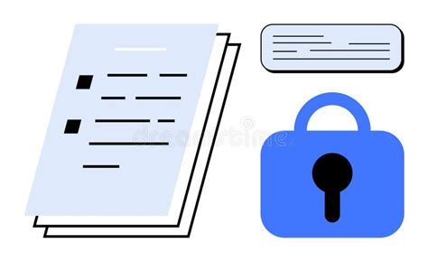 Secure Document Icon Depicts Papers And Lock For File Protection And