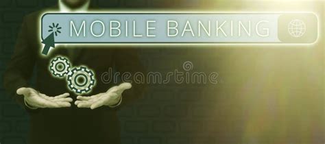 Text Sign Showing Mobile Banking Word For To Create Financial Transactions With The Use Of