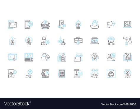 Email Media Linear Icons Set Inbox Spam Royalty Free Vector