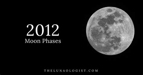 Moon Phases 2012 Dates Of The Lunar Phases In 2012 The Lunaologist