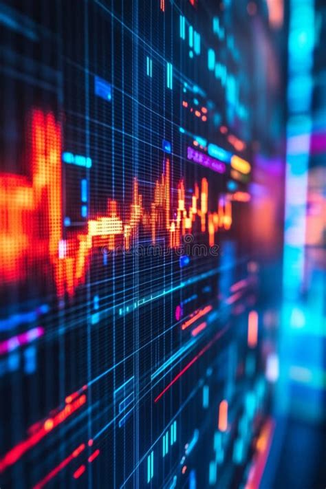 Abstract Digital Data Visualization With Colorful Waveforms And Geometric Patterns In Technology