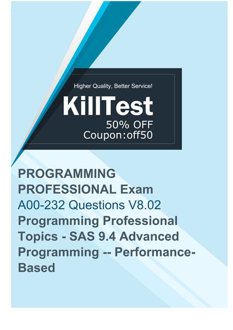 Killtest Sas Institute A00 232 Exam Questions Help You Prepare For A00 232 Exam Well Page 1