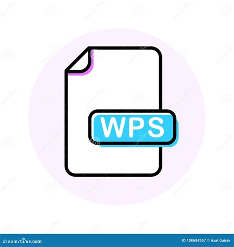 Wps File Format Extension Color Line Icon Stock Vector Illustration Of Symbol Flat 108684567