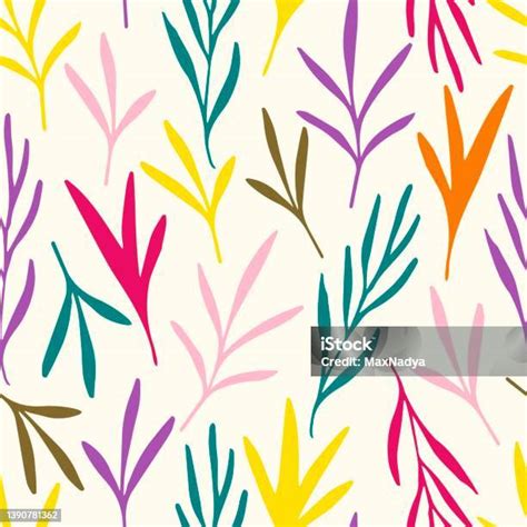 밝은 꽃 벡터 원활한 패턴 밝은 배경에 나뭇 가지의 여러 가지 색깔의 잎 직물 섬유 제품 인쇄용 봄 여름 컬렉션 0명에 대한 스톡 벡터 아트 및 기타 이미지 Istock