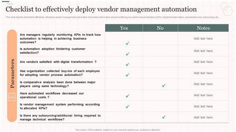 Checklist To Effectively Deploy Vendor Management Automation Vendor