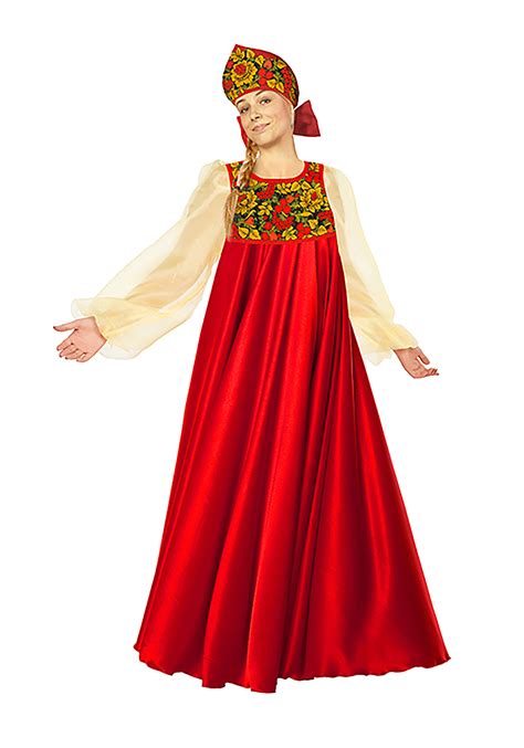 Русский народный костюм женский Хохлома расписная
