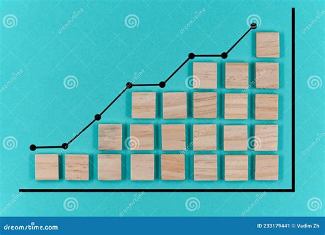 Wooden Statistics Chart On Desk Showing Upward Trend Royalty Free Stock Image Cartoondealer
