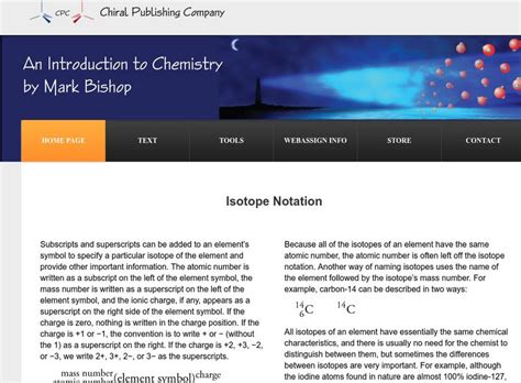 Chiral Publishing An Introduction To Chemistry Isotope Notation