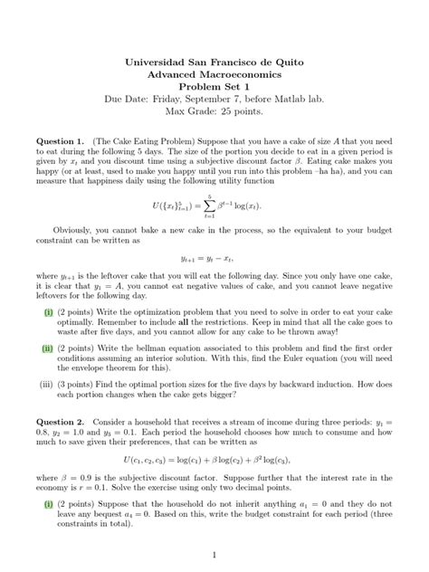 Problem Set 1 Pdf Applied Mathematics Teaching Mathematics