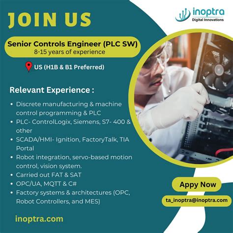 Inoptra Digital On Linkedin Wearehiring Seniorcontrolsengineer Joinus Controlsengineer