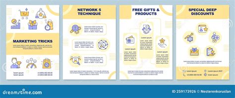 Marketing Tricks Yellow Brochure Template Stock Vector Illustration Of Sales Cover 259173926