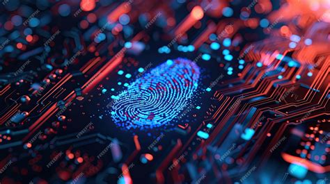 Premium Photo Fingerprint Digital Technology Electronic On A Circuit Board Fingerprints With