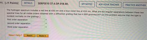 Solved A White Light Is Spread Out Into Its Spectral