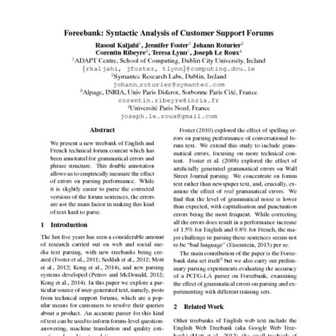 Foreebank Syntactic Analysis Of Customer Support Forums Acl Anthology
