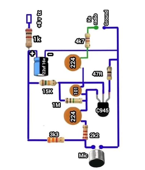 Py6cj Microphone Preamplifier Circuit With C945 Transistor Used To Amplify The Microphone