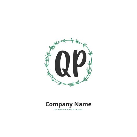 QP Initial Handwriting And Signature Logo Design With Circle Beautiful Design Handwritten Logo