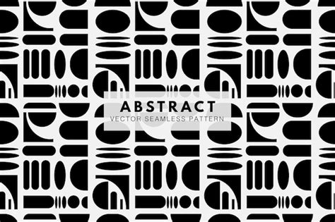 Premium Vector Geometric Abstract Bauhaus Style Design Seamless Repeat Vector Pattern