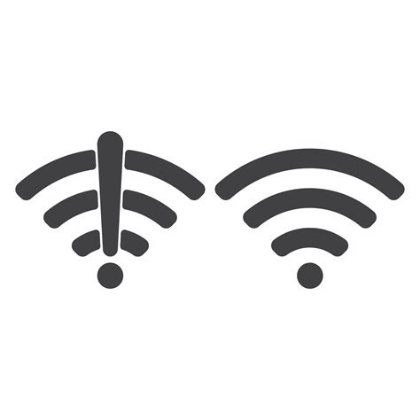Wireless Wifi Icon Sign Flat Design Vector Illustration Set Wifi And No Wifi Internet Signal