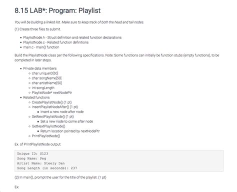 Solved 815 Lab Program Playlist You Will Be Building A