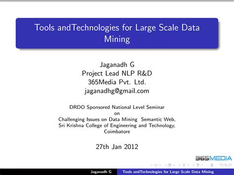 Tools Andtechnologies For Large Scale Data Mining Ppt
