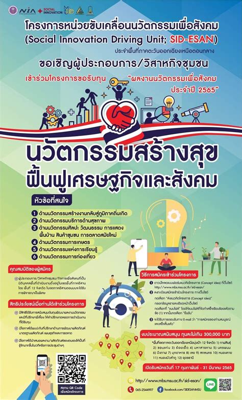 โครงการหน่วยขับเคลื่อนนวัตกรรมเพื่อสังคม ประจำพื้นที่ภาคตะวันออกเฉียงเหนือตอนกลาง โดย Nia Se
