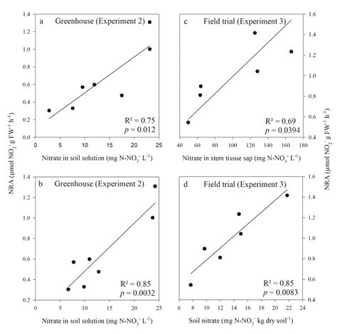 4 2 1 Linear Regression Between Nitrate Reductase Activity Nra In Download Scientific Diagram