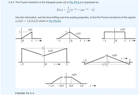 Solved 43 4 The Fourier Transform Of The Triangular Pulse