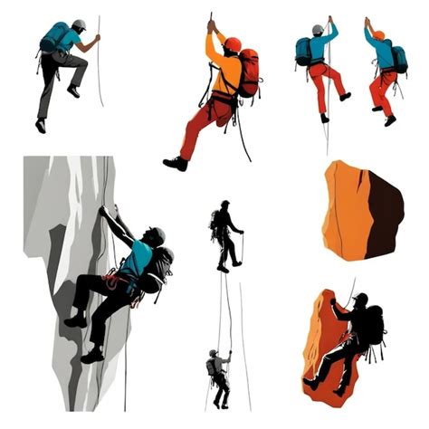 Premium Vector Climbing Vector Set White Background Isolated A High