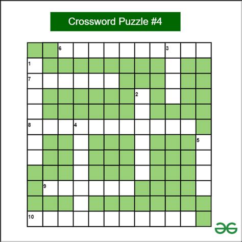 Crossword Puzzle Of The Week 4 For Object Oriented Programming