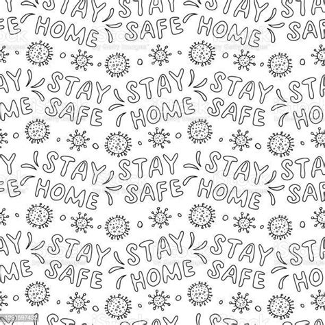 문자가있는 벡터 원활한 패턴 집에 머물 안전 유지 분자의 그림 바이러스의 세포 검역 자기 보호 격리 시간 및 코로나 바이러스