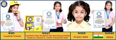 Fastest Time To Solve 100 Multiplication Sums Of 2 Digits X 1 Digit World Record By Vaaruni Tiwari