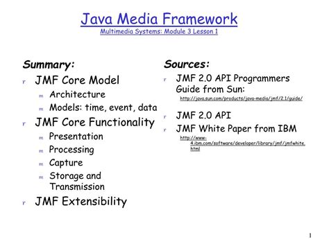 PPT Java Media Framework Multimedia Systems Module Lesson PowerPoint Presentation ID