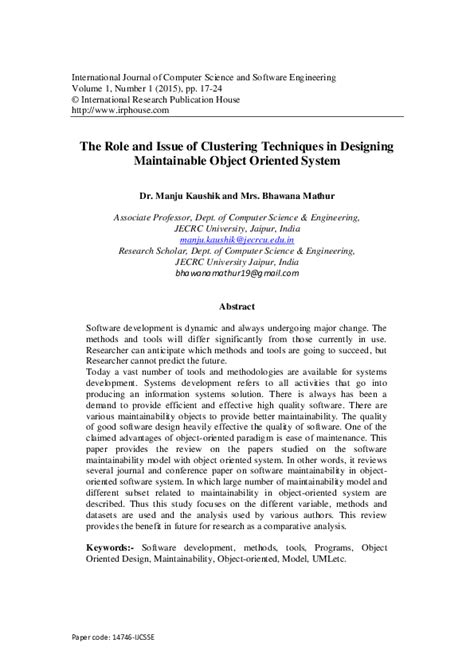 Pdf The Role And Issue Of Clustering Techniques In Designing