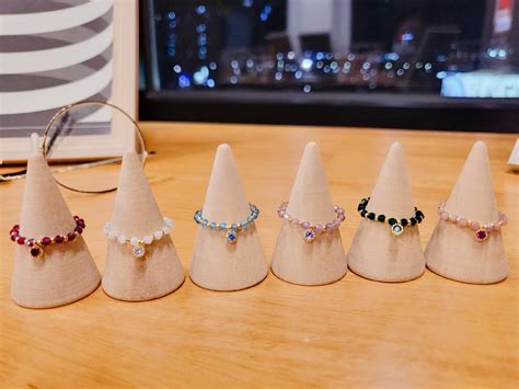 탄생석 비즈 밴딩반지 레이어드링 가드링 우정반지