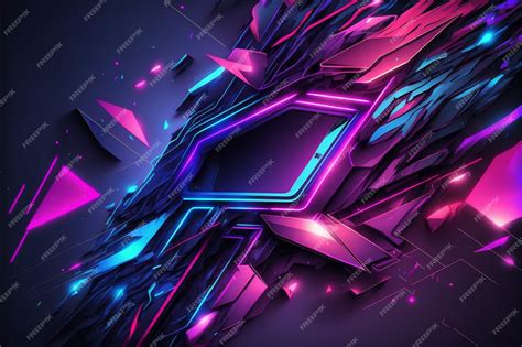 Premium Photo Abstract Game Background With Blue Pink Light Suit 3d