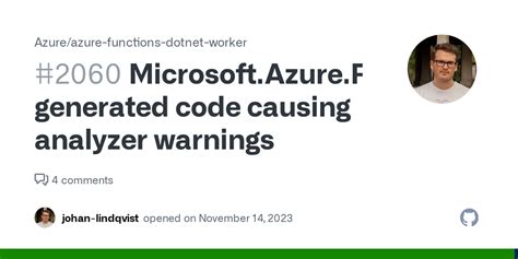 Microsoftazurefunctionsworkersdk 1160 Generated Code Causing Analyzer Warnings · Issue