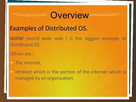 distributed operating system os