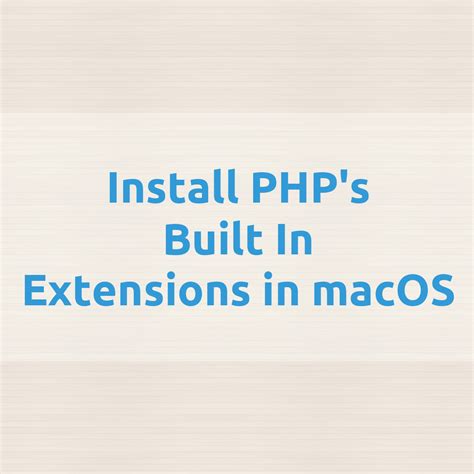 Install Php Mcrypt Extension In Os X Macos Donat Studios