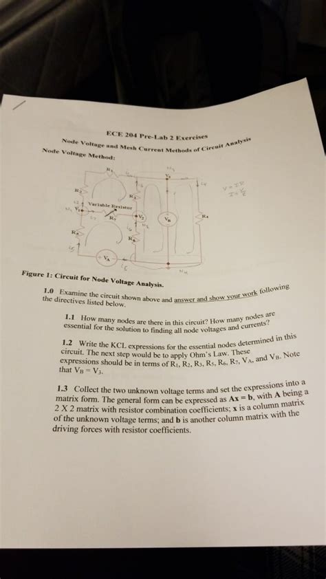 ECE Pre Lab Exercises Node Voltage And Mesh Chegg Com
