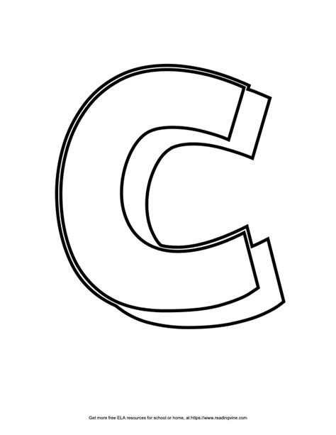 Block Outline Capital Bubble Letter C Image Readingvine