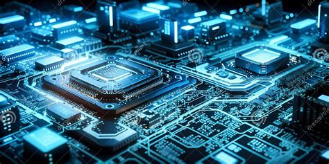 Close Up View Of A Modern Gpu Card With Circuit And Connections 3d Rendering Stock Illustration