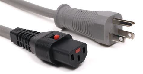 Hospital Grade Nema 5 15p Gray To Iec320 C13 Locking 150 16awg Gray Power Cord Webber