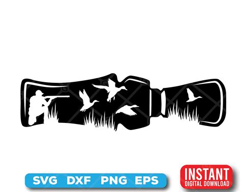 Duck Hunting Svg Hunter Silhouette Duck Call Graphic Digital