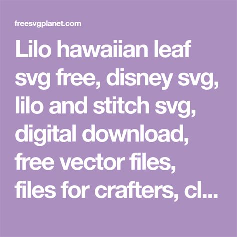Lilo Hawaiian Leaf Svg Free