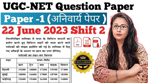 Ugc Net 2023 Paper 1 Question Paper Ugc Net Previous Year Question Paper With Answer June