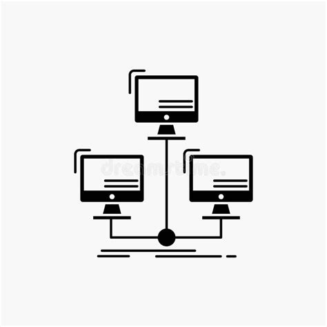 Database Distributed Connection Network Computer Glyph Icon Vector