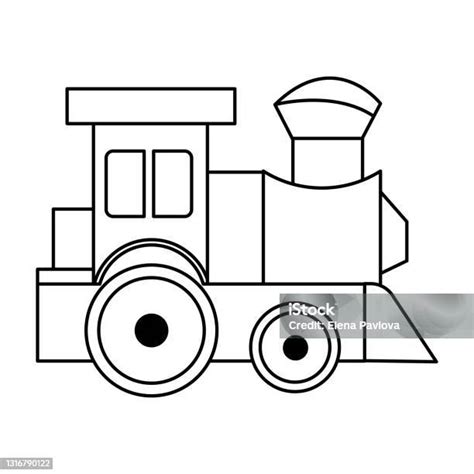 흰색 배경에 아이 기차 낙서 장난감을 고립 키즈 게임 손 그리기 벡터 그림입니다 기차에 대한 스톡 벡터 아트 및 기타 이미지