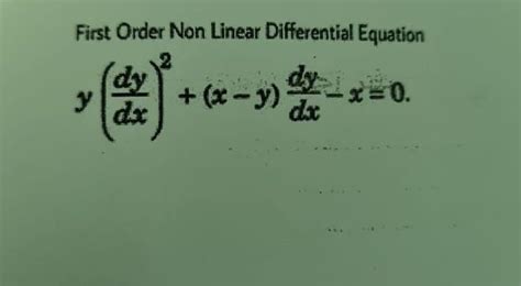 solved first order non linear differential equation
